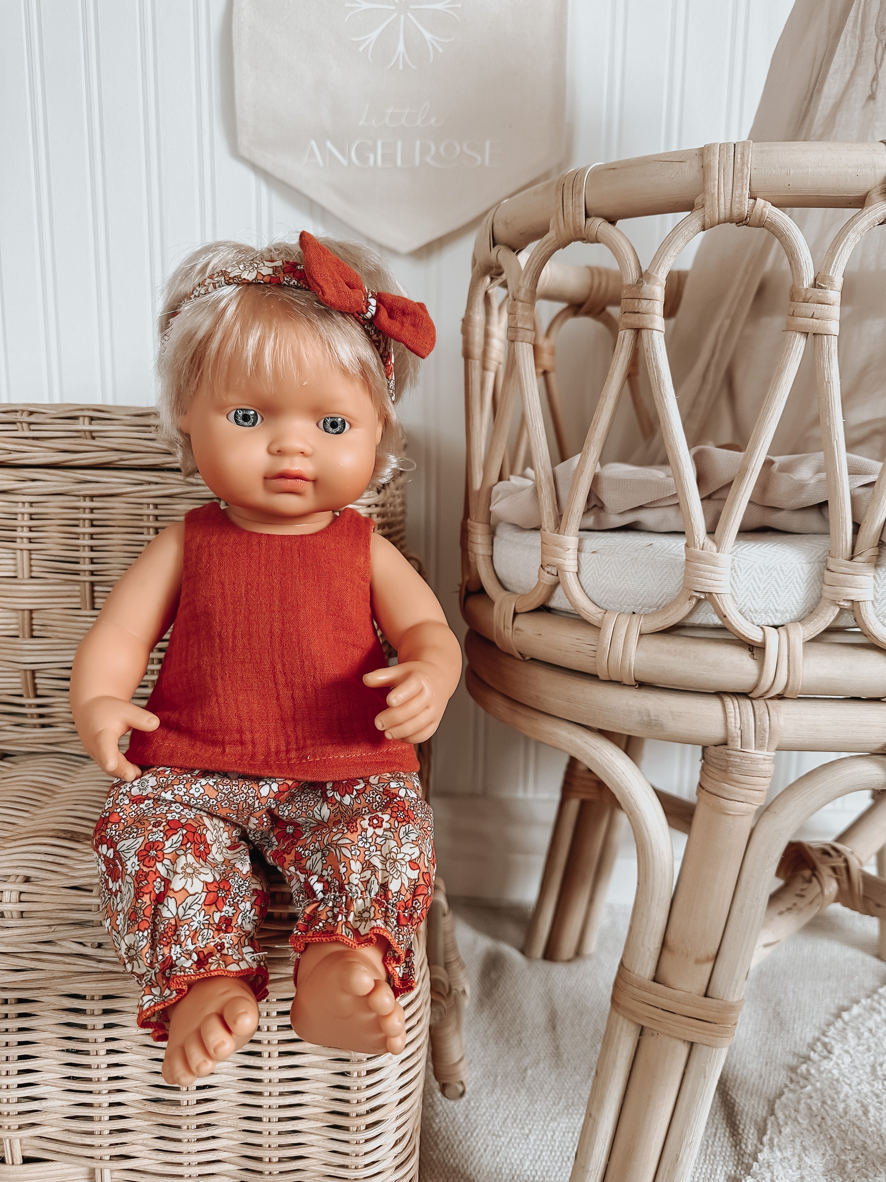 Coral set with matching headband – Little AngelRose